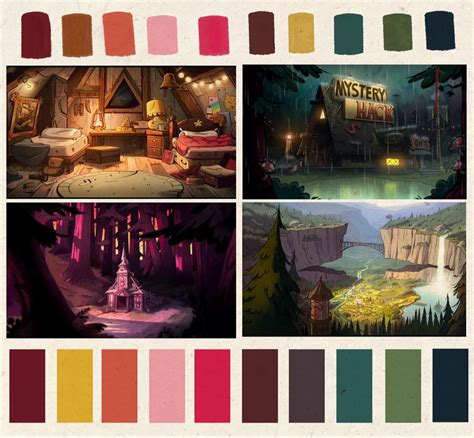 Gravity Falls 2012color Palette Movie Color Palette Color Palette