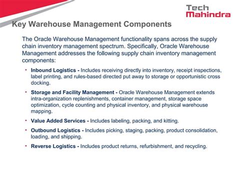 oracle wms and oracle msca overview