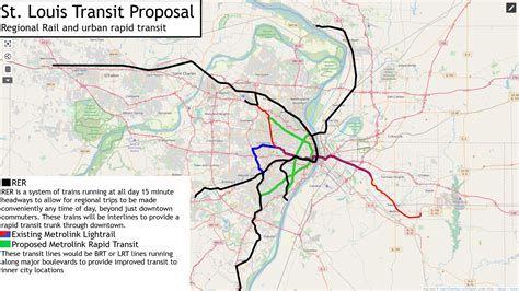 St Louis Fantasy Transit Proposal With Regional Rail And Urban Rapid