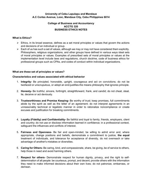 Business Ethics Notes