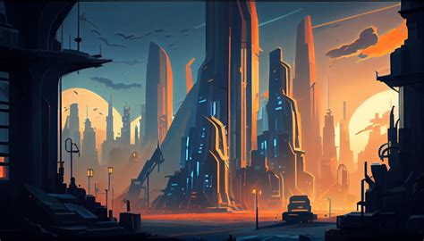 Premium Photo Futuristic City 2d Background Environment For A Mobile