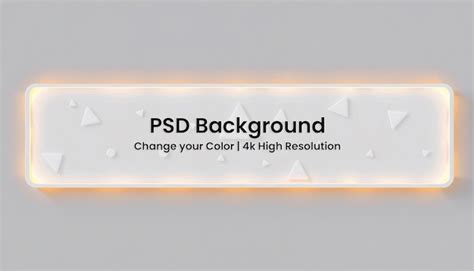 White Rectangular Frame With Soft Yellow Light And White 3d Geometric