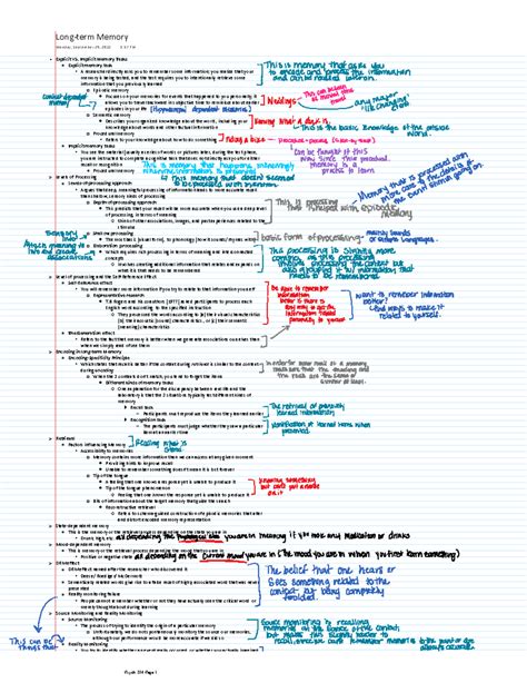 Long Term Memory Lecture Notes And Simpler Notes Combined Explicit Vs Implicit Memory Tasks