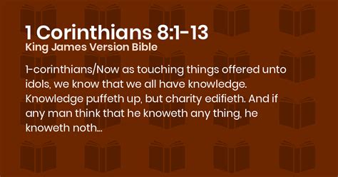 1 Corinthians 8 1 13 Kjv Now As Touching Things Offered