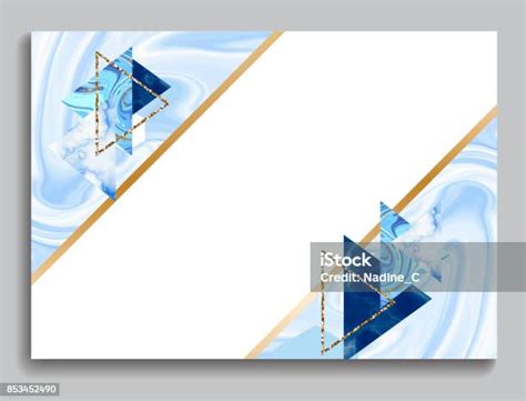 대리석 브로셔 명함 템플릿 또는 유행 최소한의 기하학적 스타일 파란색 돌 화강암 질감 벡터 패션 포스터 커버에 배경 인사장에 대한 스톡 벡터 아트 및 기타 이미지 Istock