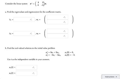 solved consider the linear system a find the eigenvalues