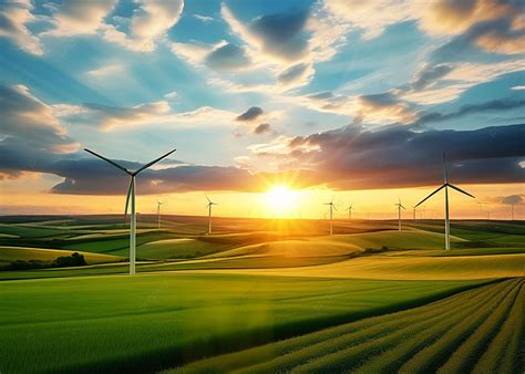 Free Photo Energy Fields Windmills Alternative Sky Powers Background