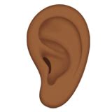 Ear Medium Dark Skin Tone Emoji 👂🏾