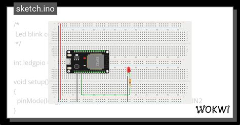 Blink One Led Wokwi Esp32 Stm32 Arduino Simulator