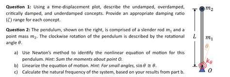 Solved Question 1 Using A Time Displacement Plot Describe