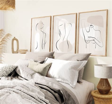 Neutral Wall Prints Naked Line Art Bedroom Wall Decor Etsy UK