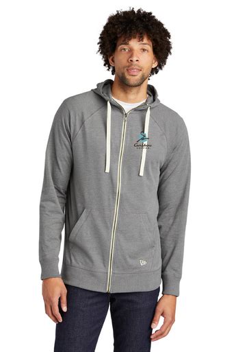 Nea122 New Era Sueded Cotton Blend Full Zip Hoodie