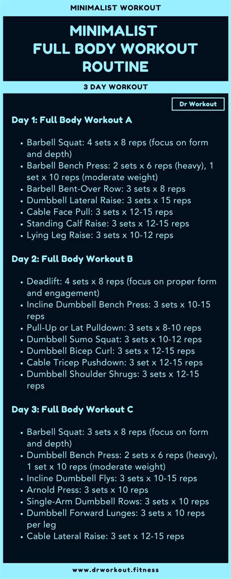 3 Day Full Body Minimalist Workout Routine Full Body Workout Routine