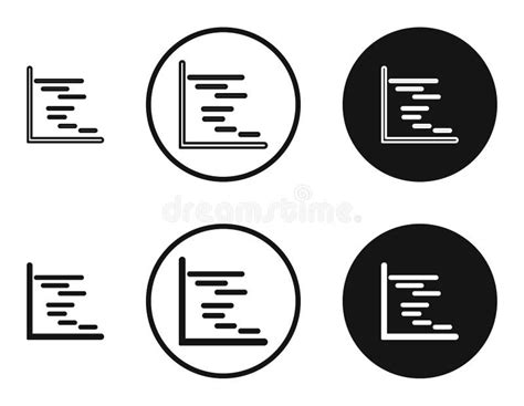 Chart Gantt Vector Icon Set In Black And White Outlines Stock Vector
