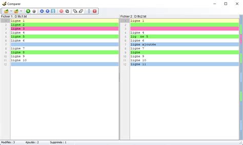 Scrollbar Avec Visualisation Des Différence Entre 2 Colonnes De