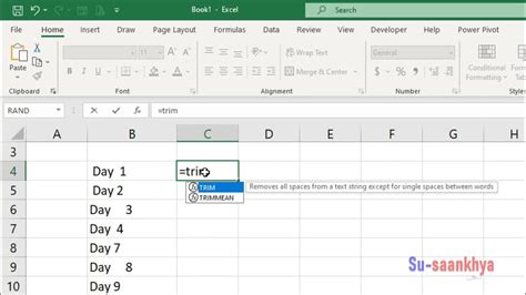 Remove Unwanted Space In Ms Excel Youtube