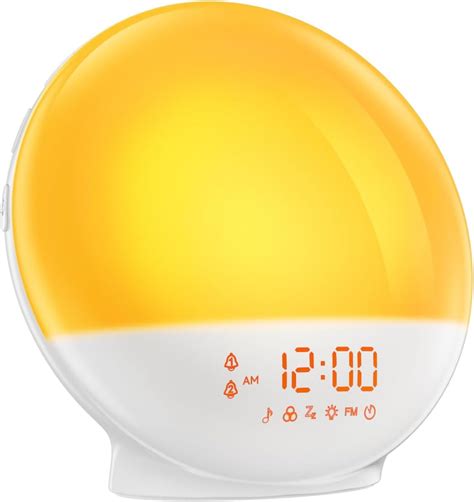 Wake Up Light Sunrise Alarm Clock With 10 000 Lux Therapy Light White