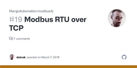 Modbus Rtu Over Tcp · Issue 19 · Mangoautomationmodbus4j · Github