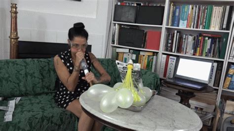 Stefania Blows A Bunch O Balloons Simultaneously Trial 2 Mp4
