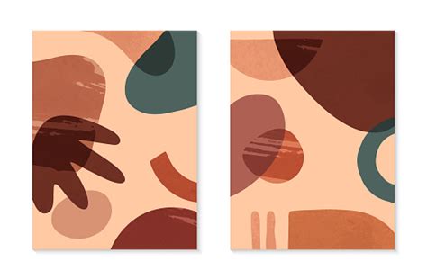 유기적인 다양한 모양과 질감의 현대적인 추상 벡터 일러스트레이션 세트 0명에 대한 스톡 벡터 아트 및 기타 이미지 0명 갈색 개념 Istock