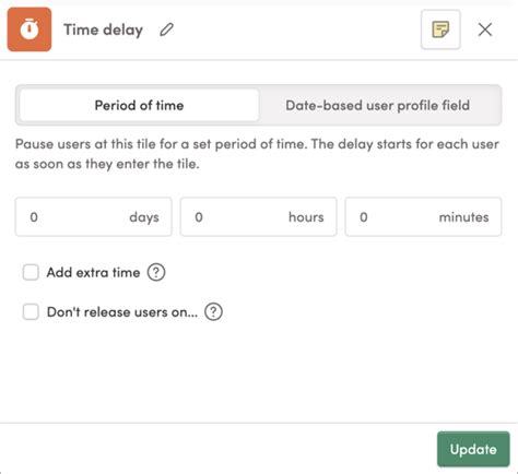 Journey Setup Delay Tiles Iterable Support Center