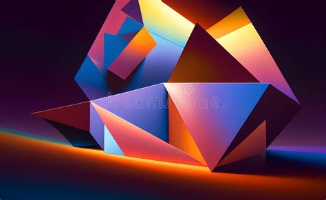 Vibrant Swirls And Geometric Patterns On Purple Abstract Background Generative Ai Stock