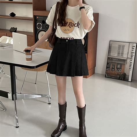 ⛄초겨울 준비쿠폰팩 이브 데님 주름 블랙 셔츠 스커트 데님스커트 큐롯팬츠 Sk6078