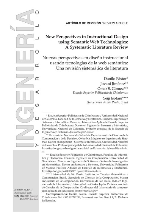 Pdf New Perspectives In Instructional Design Using Semantic Web Technologies A Systematic
