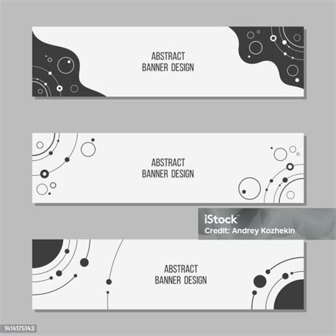 3 추상 벡터 배너 템플릿 세트 기하학적 요소가 있는 배너입니다 개념에 대한 스톡 벡터 아트 및 기타 이미지 개념 개체 그룹 검은색 Istock