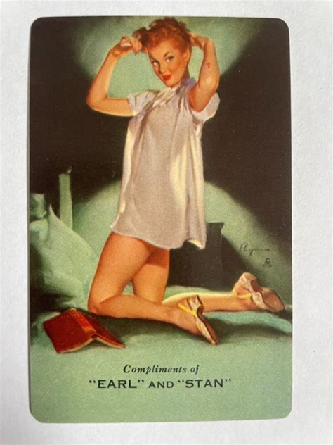 Gil Elvgren Pinup Lady Pin Up Woman Usa Advert Swap Playing Card Girl Book Bed Eur