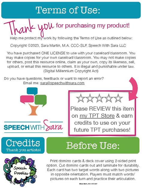 Final Vocalic Er Articulation Domino Activity By Speech Tx With Sara