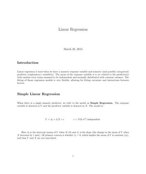 Linear Regression Notes