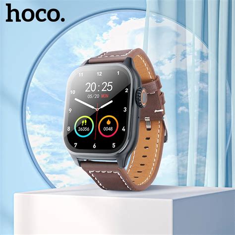 Hoco Y17 2 03 Inch Smart Watch Touch Countrol Screen Business Casual Design Heart Rate Monitor 