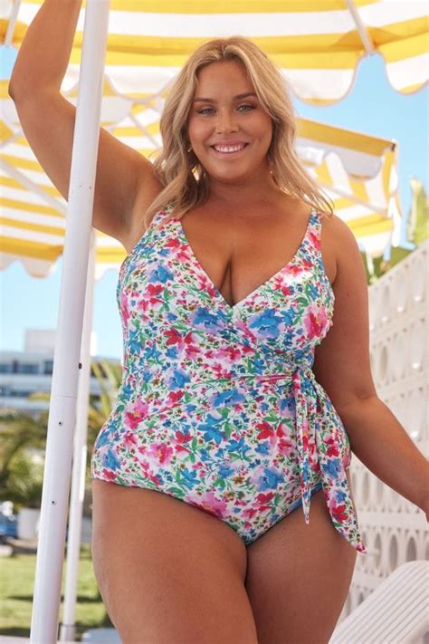 Summer Fields Waist Tie One Piece Curvy Swimwear Australia