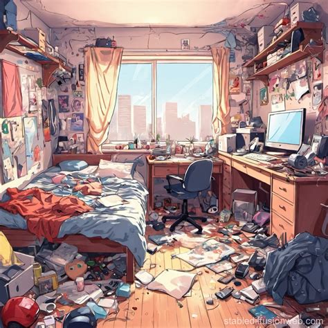 Messy Room In Anime Style Stable Diffusion Online