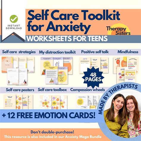 Self Care Worksheets For Teen Anxiety Self Care Planner Self Love