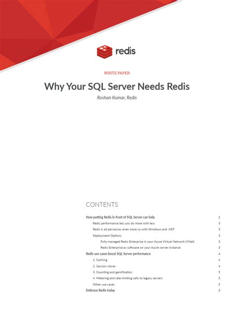 Boost Sql Server With Redis Performance Pdf Databases Microsoft