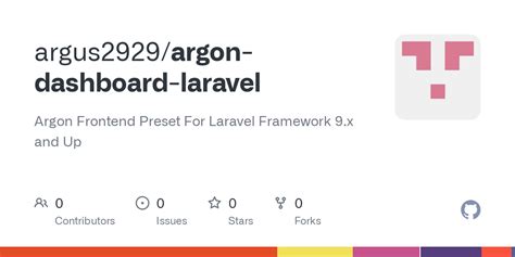 github argus2929 argon dashboard laravel argon frontend preset for