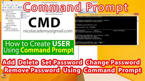 How To Create User Account Delete Set Password Remove Password Using