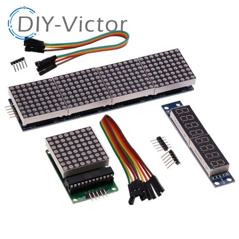 max7219 led microcontroller 4 in one display with 5p line module 5v