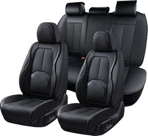 Coverado Juego Completo De Fundas De Asiento De Coche De Piel De Napa De Primera Calidad Para
