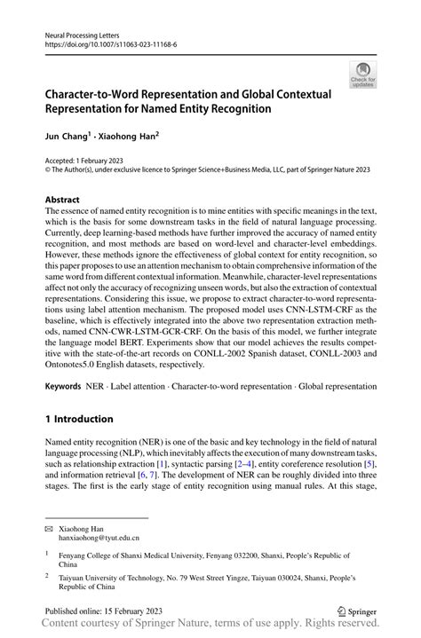 character to word representation and global contextual representation