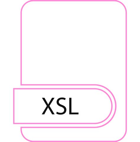 Xsl File Format Icon Black Outline And Light Color Text 57325283 Png