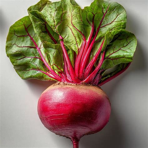 On A White Background A Beetroot With A Distinctive Earthy Red Color Is Showcased Complete