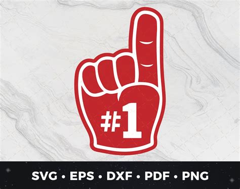 Foam Finger Svg Number One Fan Svg No 1 Fan Svg Foam Finger Vector