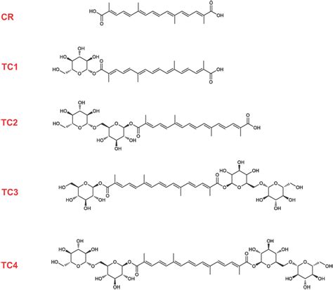 Chemical Structures Of Selected Crocin Ester Glycosides Isolated From