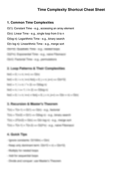 Solution Time Complexity Cheatsheet Studypool