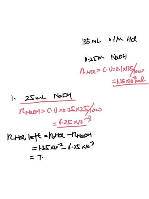 Solved Consider The Titration Of 1100 Ml Of 0100 M Hci By 0250 M