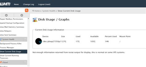 using whm to see disk usage inmotion hosting