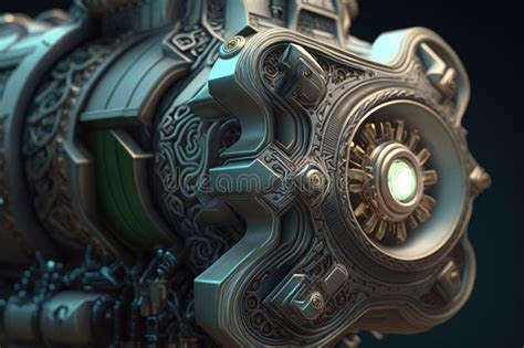 Close Up Of Alien Blaster With Its Intricate Details Visible Stock